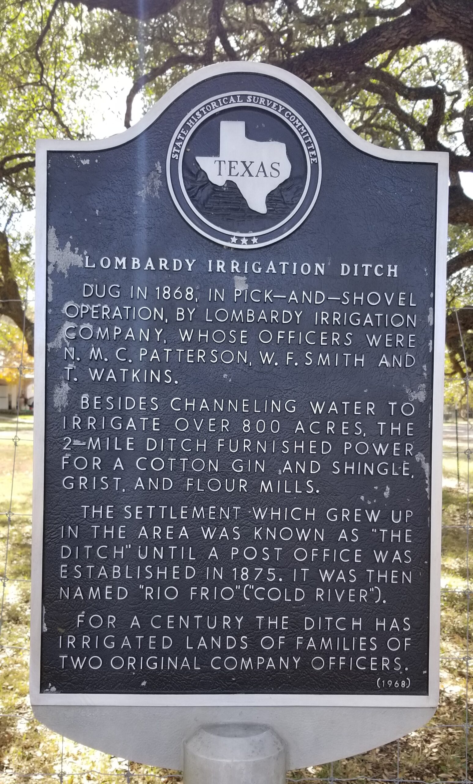 Lombardy Irrigation Ditch, Rio Frio, Texas - American Society of Civil ...